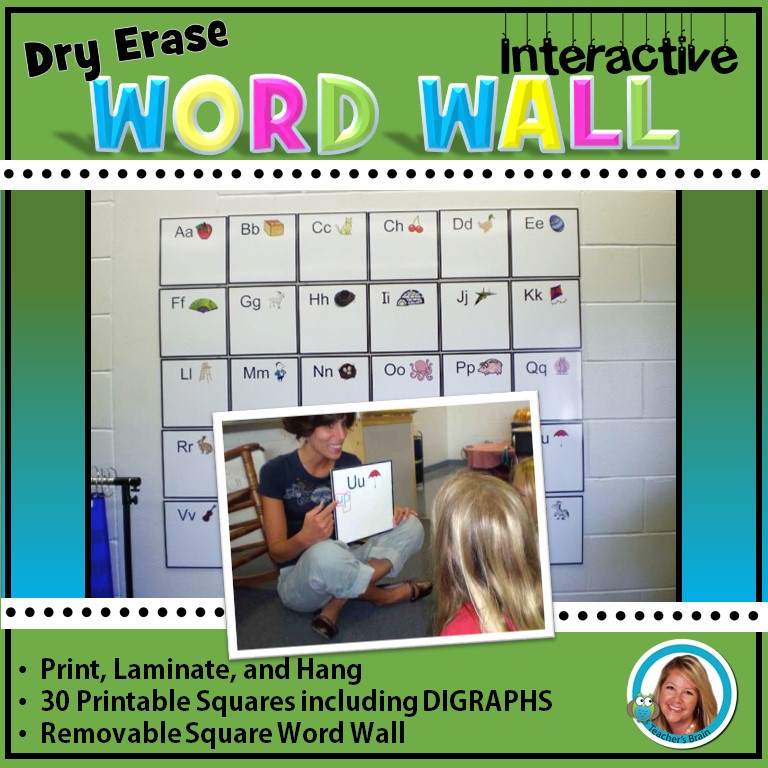 Interactive WORD WALL - Dry Erase - Teacher's Brain