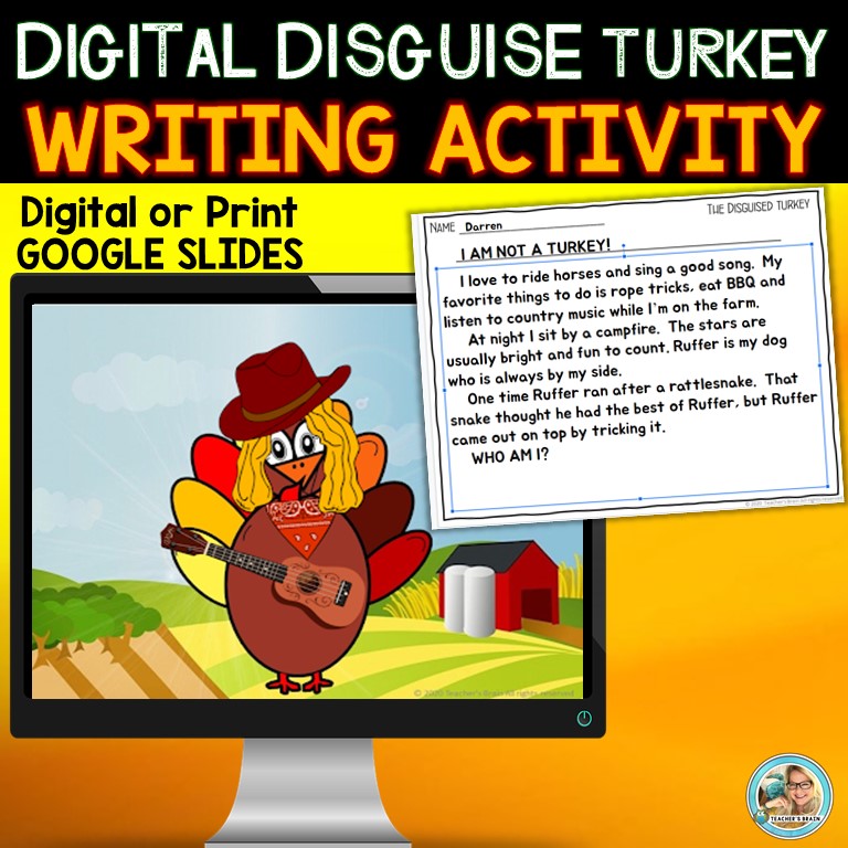 Disguise a Turkey Writing Activities | Google Slides - Teacher's Brain