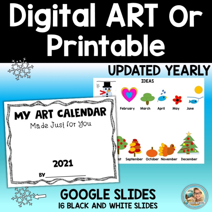 Christmas Gifts for Parents Digital ART Calendar - Teacher's Brain