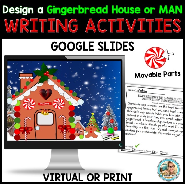 Virtual Gingerbread Man or House Writing Activities - Teacher's Brain