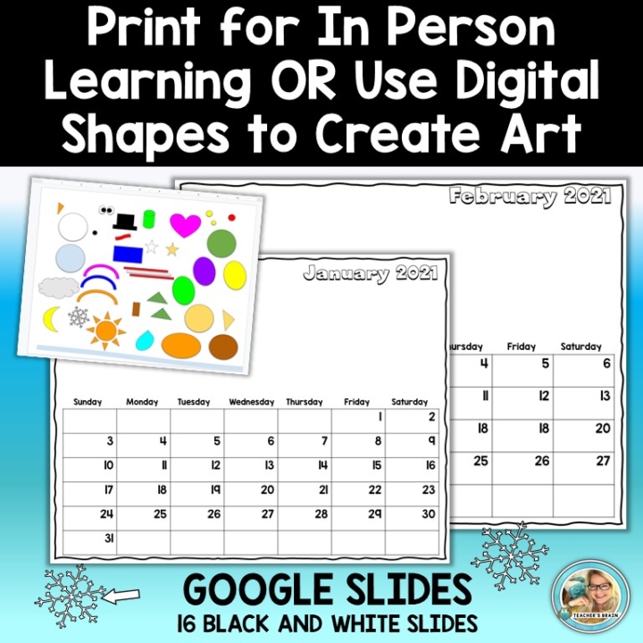 Christmas Gifts for Parents Digital ART Calendar - Teacher's Brain