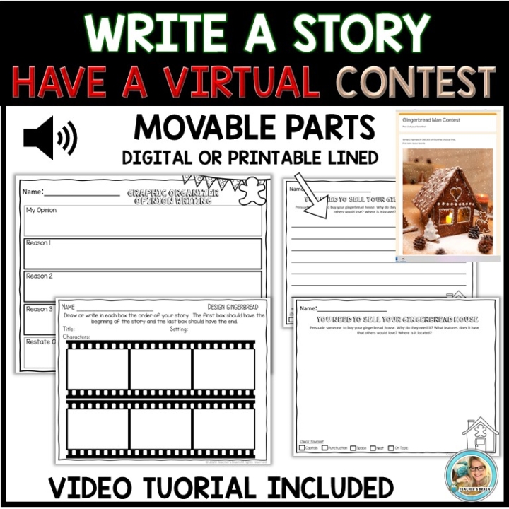 Virtual Gingerbread Man or House Writing Activities - Teacher's Brain
