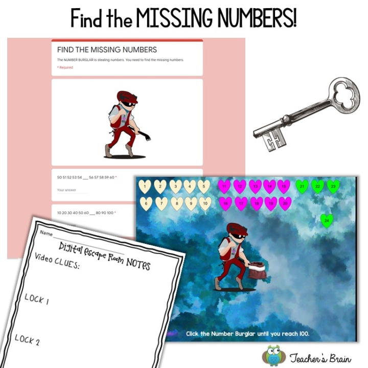 100th Day of School Digital Escape® Room for Kids - Teacher's Brain