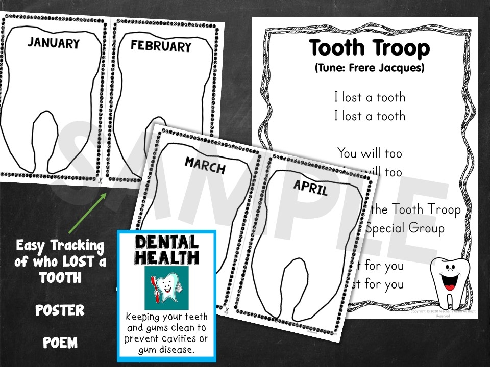 Dental Health Activities | Tooth Chart and Pocket - Teacher's Brain