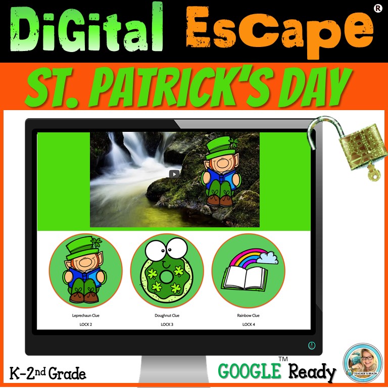 St. Patrick's Day Digital Escape™ Room for Kids - Teacher's Brain