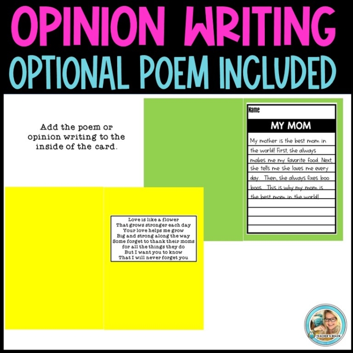 Mother's Day Card Flower Craft | Opinion Writing | Spring Bulletin ...