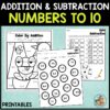 Kindergarten Addition and Subtraction Math Worksheets to 10 - Teacher's ...