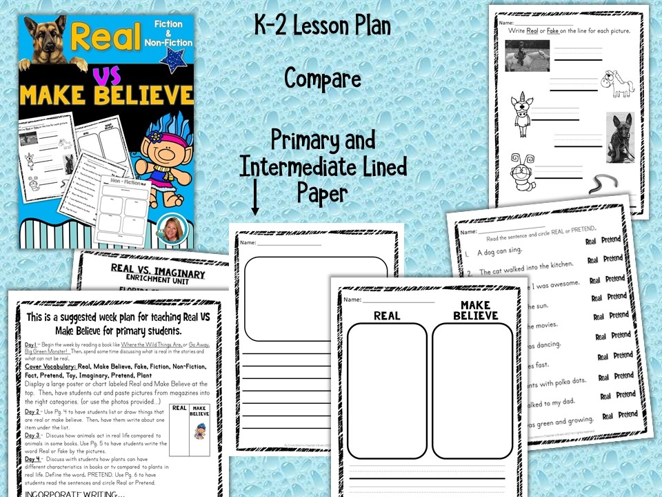 Real VS Make Believe FACT and FICTION Week Unit - Teacher's Brain