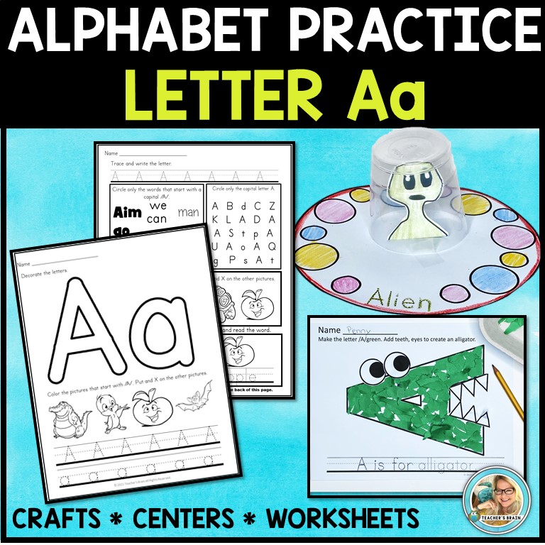 Alphabet Review Worksheets | LETTER A Center Activities - Teacher's Brain