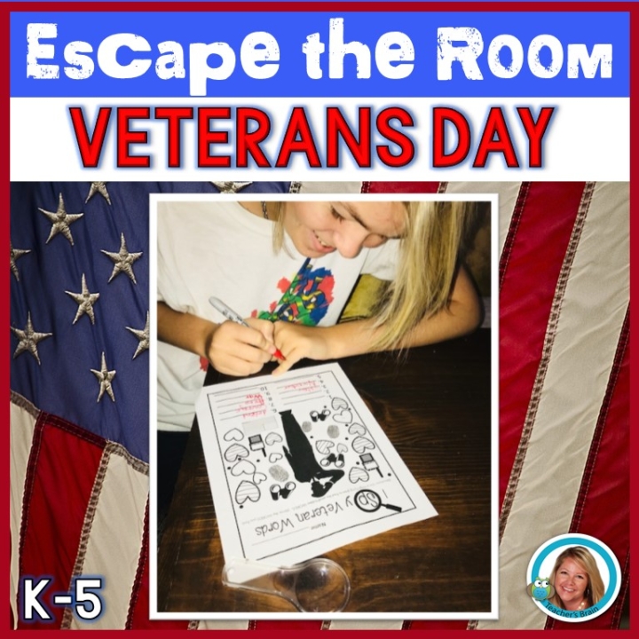 Veterans Day Activities - ESCAPE ROOM - Teacher's Brain