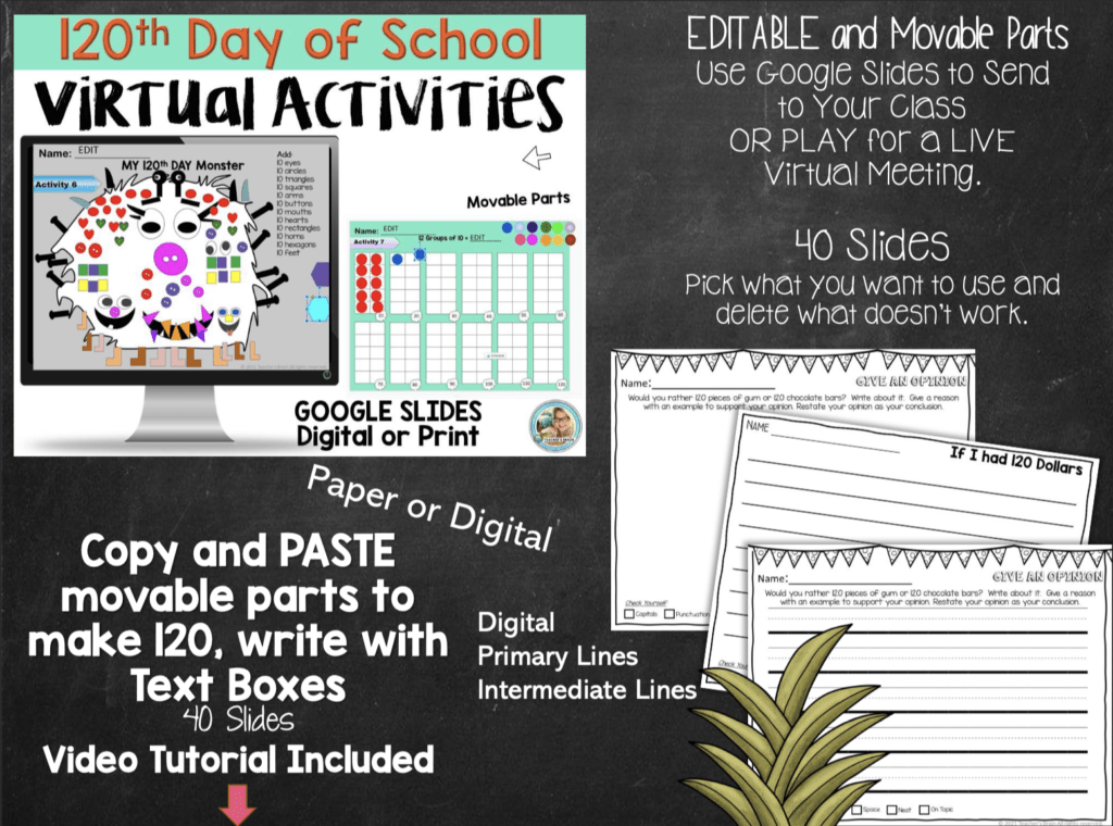How to Celebrate the 120th Day of School Virtually - Teacher's Brain