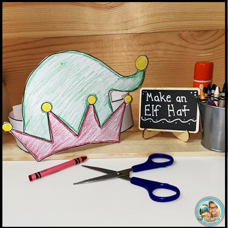 Elf Hat | Headband Craft with Writing - Teacher's Brain