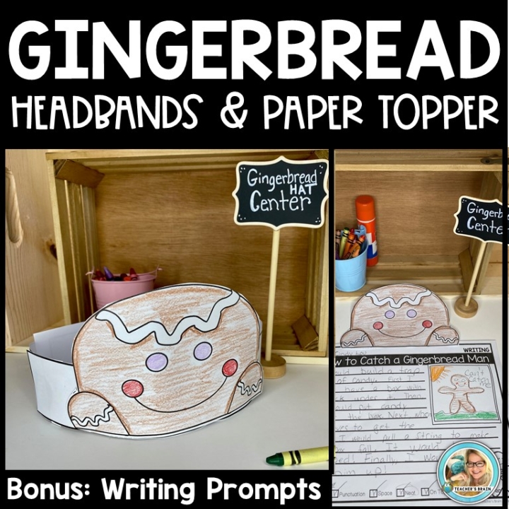 Gingerbread Man Hat | Girl | Headband Craft with Writing - Teacher's Brain