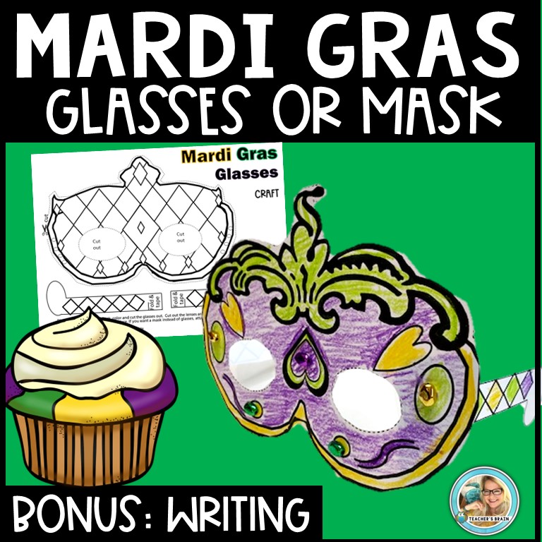 Mardi Gras Mask Glasses Craft Activity - Teacher's Brain