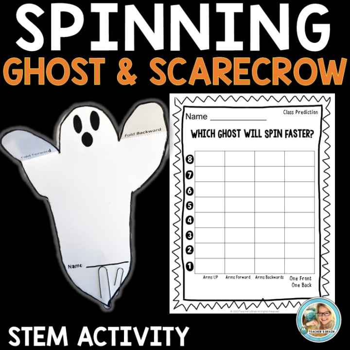 Halloween STEM Spinning Ghost Craft | Scarecrow FALL Activities ...
