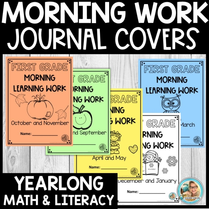 Morning Work First Grade | 1st Grade Math and Literacy Journals for the ...