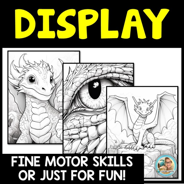 Dragon Coloring Pages BOOK Coloring Sheets Word Find Activities