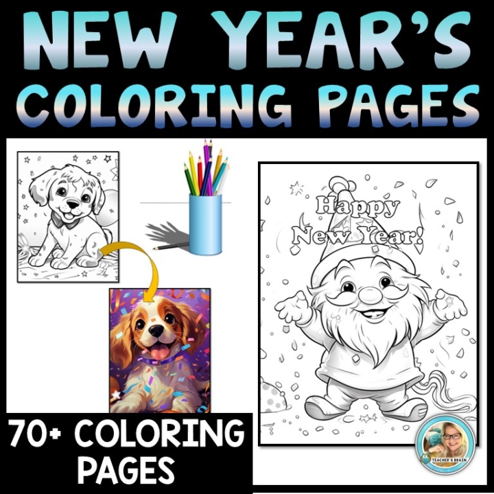 NEW YEAR Coloring Pages for Kids | Sheets | Activities - Teacher's Brain