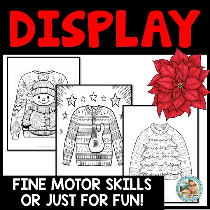 Ugly Christmas Sweater Templates & Coloring Pages | Sheets | Activities ...