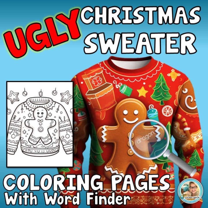 Ugly Christmas Sweater Templates & Coloring Pages | Sheets | Activities ...