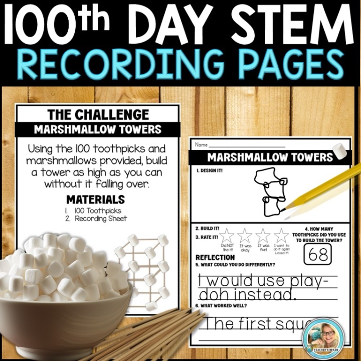 100th Day of School Activities STEM Stations - Teacher's Brain
