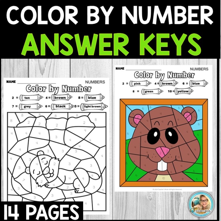 Groundhog Color by Number | Numbers to 10 | Kindergarten | First Grade ...