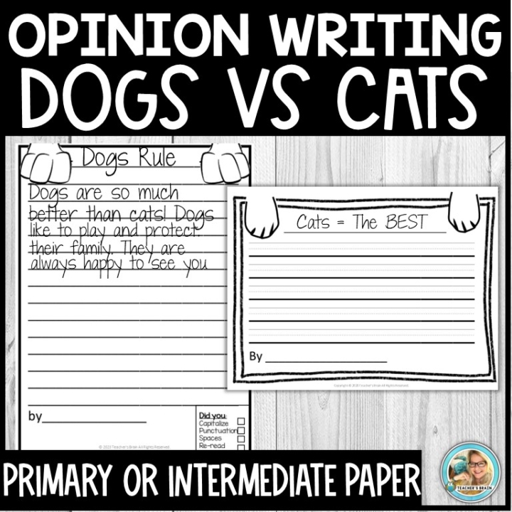 Opinion Writing Dog vs Cat | Graphic Organizers | Prompt - Teacher's Brain