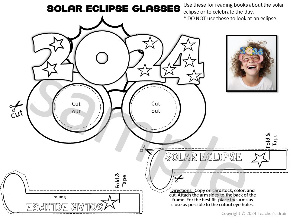 Solar Eclipse 2024 Activities | Craft | Glasses | Writing - Teacher's Brain