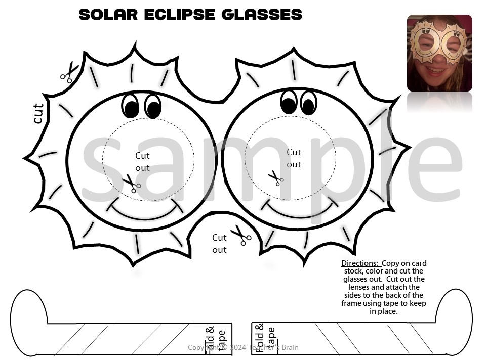 Solar Eclipse 2024 Activities | Craft | Glasses | Writing - Teacher's Brain