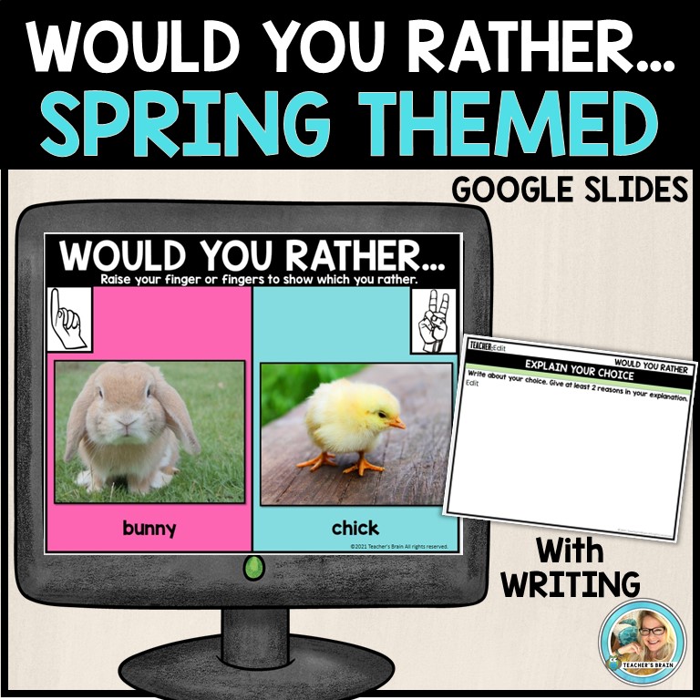 Would You Rather SPRING THEMED | Google Slides | Writing - Teacher's Brain