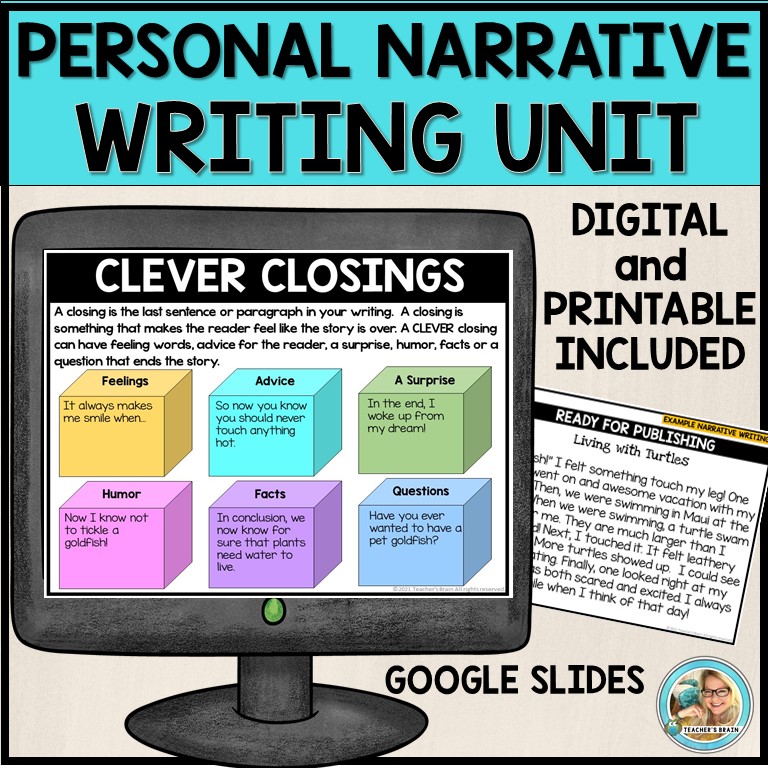 Personal Narrative Writing Unit for First Grade - Google Slides ...